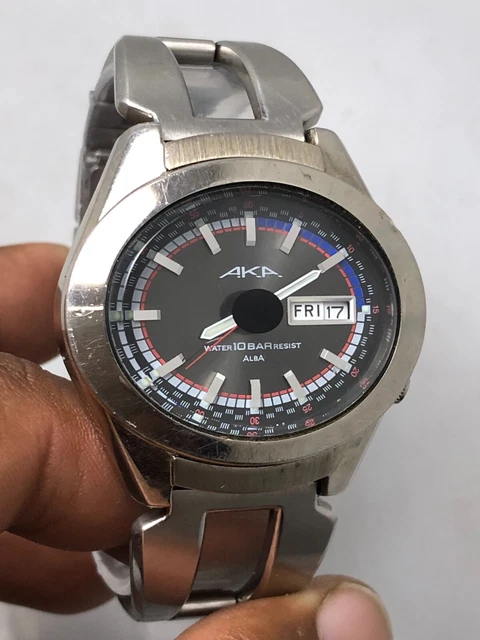 OROLOGIO DA POLSO Vintage AKA Alba V743-5A10 Giorno/Data Quarzo EUR 123,87 - PicClick IT