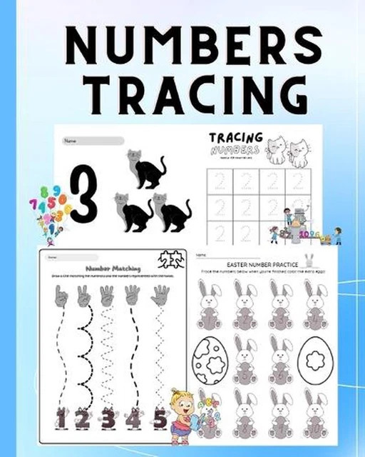 NUMBERS 1 - 10 Tracing Workbook: Number Writing Practice, Number ...