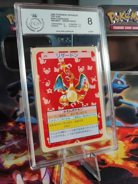 POKEMON CARD CHARIZARD Glurak Topsun 1995 Bandai Japanese PGS PSA 8 ...