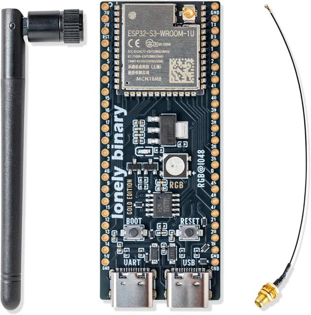 ESP32-S3 GOLD EDITION Dev Board: 16MB Flash, 8MB PSRAM, IPEX Antenna ...