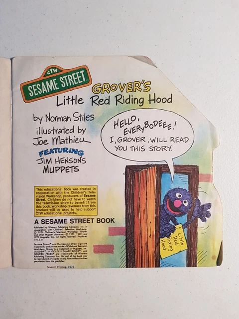 GOLDEN SUPER SHAPE Book - 5900-1 Sesame Street Grover's Little Red ...