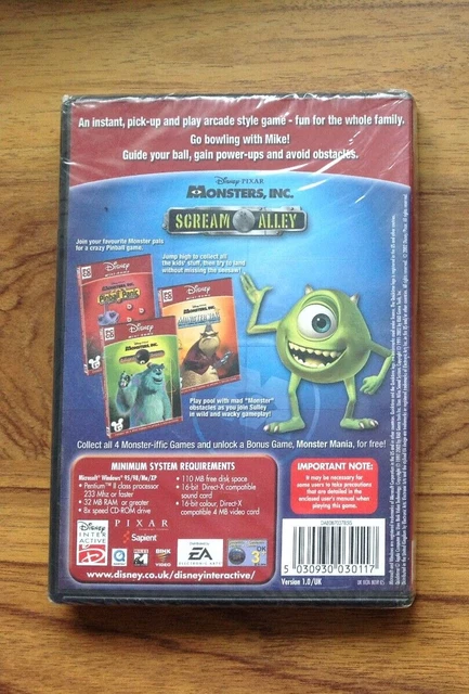 DISNEY PIXAR MONSTERS- Inc. Scream Alley Pc Cd Rom Games - Dvd New ...