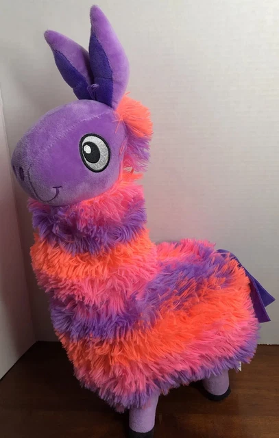 FIESTA LLAMA ALPACA Purple Blue Pink Shaggy Soft Plush Stuffed 19” Toe ...