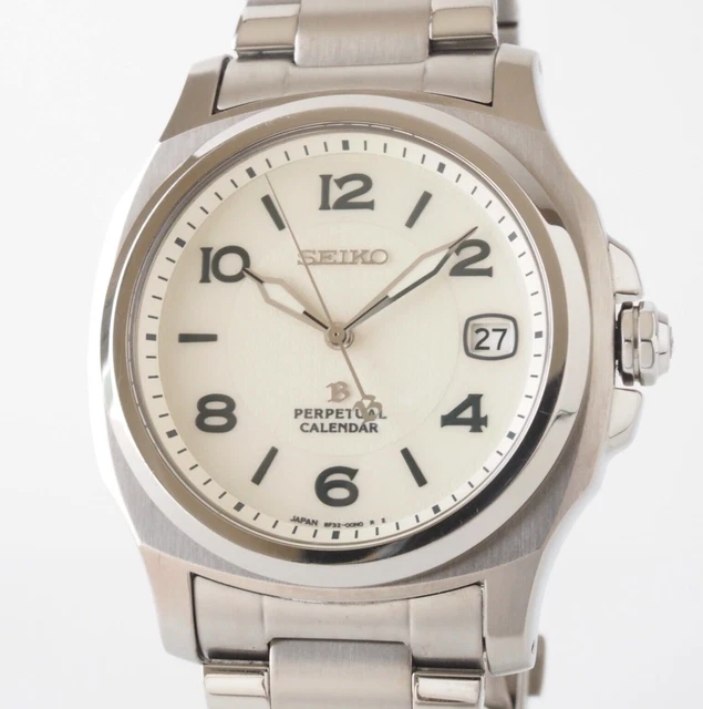 SEIKO BRIGHTZ SAGM007/8F32-00L0 Quartz PERPETUAL CALENDAR Titanium 37 ...