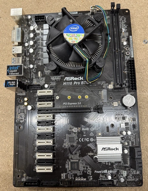 ASROCK H110 PRO BTC+ Crypto Mining Motherboard + i5-7400 £50.00 ...