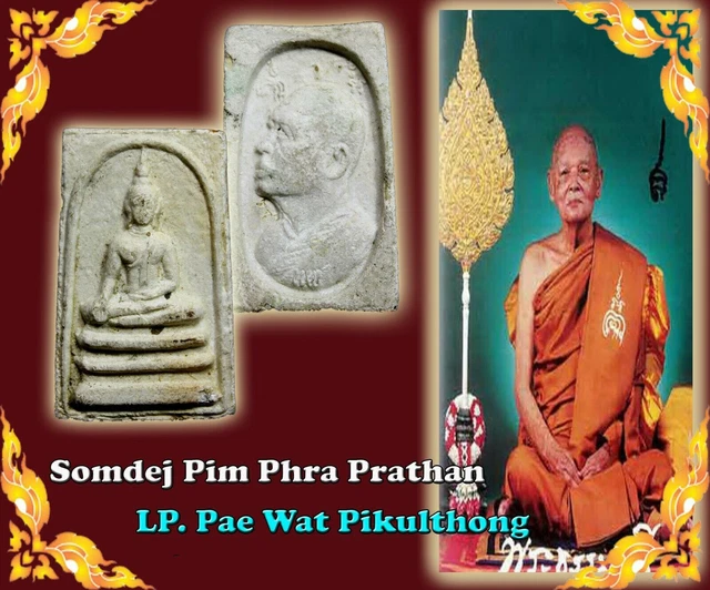 RARE ! PHRA Somdej Pim Prathan LP Pae Wat Pikulthong ancienne amulette thaïlandaise argent EUR ...