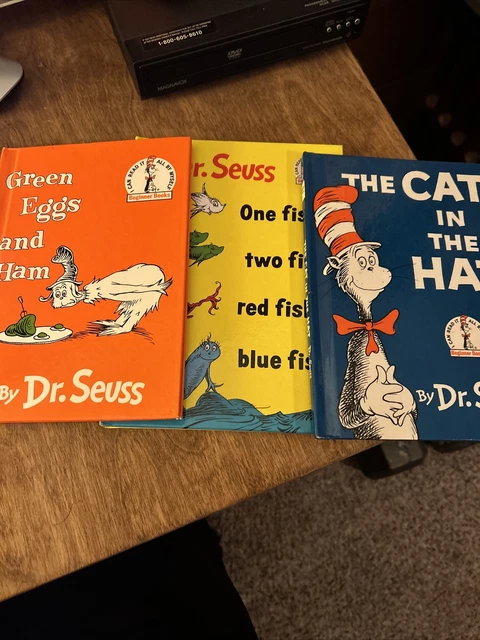 DR. SEUSS 3 Books.: The Cat in the Hat, One Fish, Two Fish And Green ...