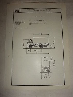DDR KULT REKLAME Prospekt Datenblatt Dreiseitenkipper LKW W 50 L/K VEB ...