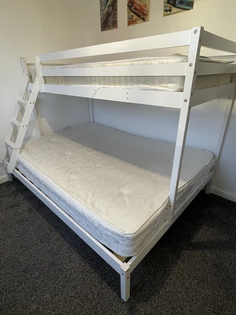 TRIPLE BUNK BED with Single and Double Bed in Classic White £187.90 ...