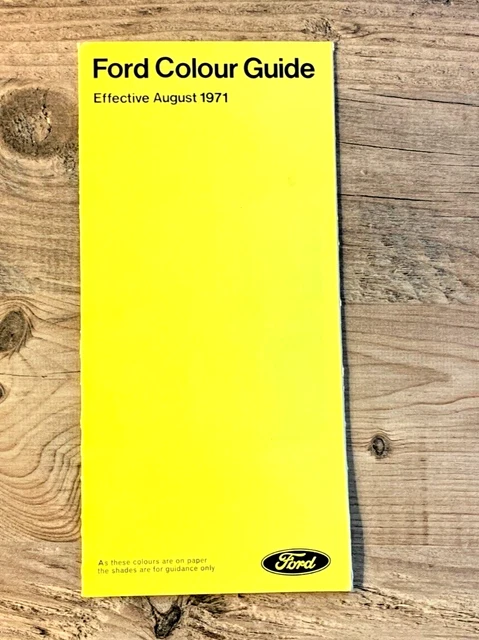 FORD RANGE COLOUR GUIDE 1970s - COLLECTIBLE ORIGINAL CLASSIC CAR SALES ...