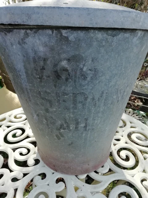 LARGE VINTAGE GALVANISED Egg Preserving Bucket Garden Planter Pail ...