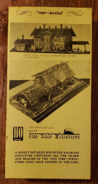 VINTAGE FINE SCALE Miniatures H.O. The Depot #110 Building Kit. New in ...