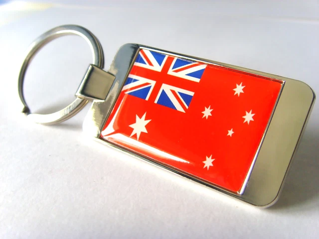 CIVIL ENSIGN AUSTRALIA Flag Key Fob Australian Red Ensign Keyring Bagde ...