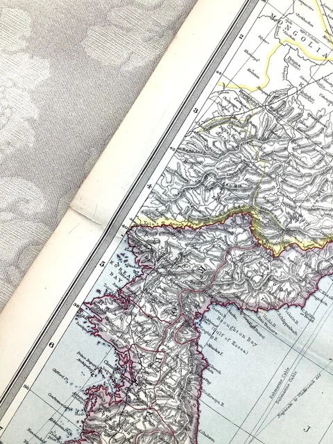 1911 ANTIQUE MAP of The Japanese Empire Korea Sakhalin Asia The Far ...