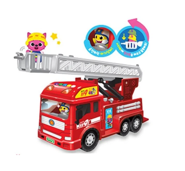 PINKFONG BABY SHARK Family Fire Engine Truck Car + 2 figure Role Play ...