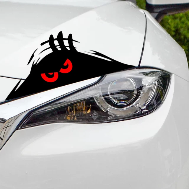 MONSTER RED EYES PEEPER Scary Funny Car Bumper Window Vinyl Decal ...
