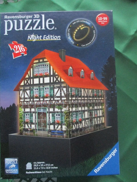 RAVENSBURGER 3D PUZZLE Night Edition Fachwerkhaus LED Beleuchtung 216 ...