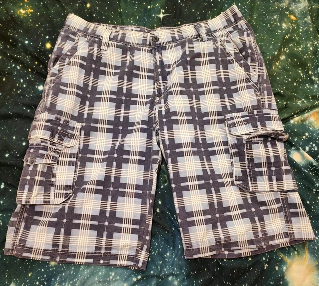 KARL HOGAN MENS Blue Check W36" Cargo Shorts £7.50 - PicClick UK