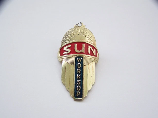 VINTAGE RACING BICYCLE SUN WORKSOP HEAD TUBE BADGE 1960 - 1970's £14.00 ...