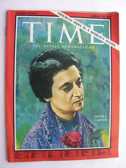 TIME MAGAZINE JANUARY 28 1966 Indira Gandhi Harold Holt NORAD Jean ...