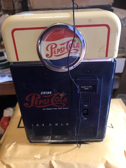 PEPSI COLA VINTAGE Ice Cold Vending Machine AM FM RADIO 1998 in Box ...