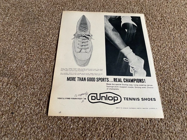 WFBK18 WORLD SPORTS Magazine 10X8 Advert Dunlop Tennis Shoes £10.99 ...