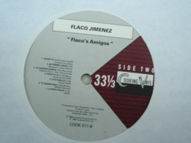 S6-FLACO JIMENEZ-FLACO’S FRIENDS-1989-UK Lp-Nm-Unplayed-Ry Cooder-Tex ...