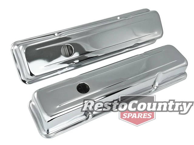 CHEV V8 CHROME Rocker Covers Small Block SHORT (2.25") 283 307 327 350 ...