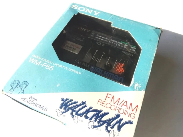 1984 BOXED SONY Walkman WM-F65 Radio Cassette Player/Recorder Fully ...