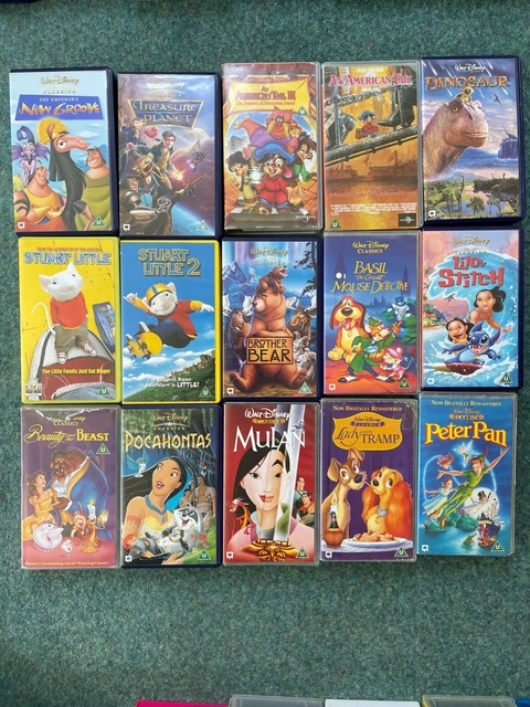 VHS VIDEO COLLECTION 18 TAPES inc American Tail, Peter Pan Stuart ...