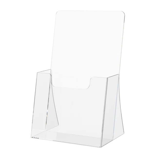 4.25& TRI-FOLD BROCHURE Holder Pamphlet Display Stand Counter Table Top ...