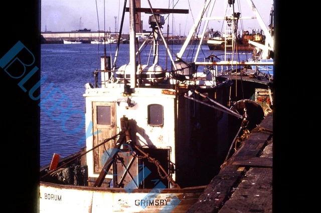 GRIMSBY IN 1980'S Fishing Boat Trawler GY579 moored Original 35mm Slide ...
