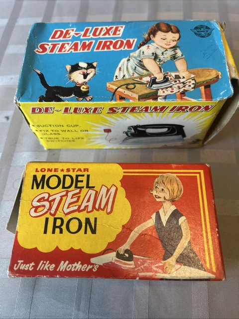 VINTAGE X2 1950s/60s Toy Steam Irons Lone Star And Wings £15.00 ...