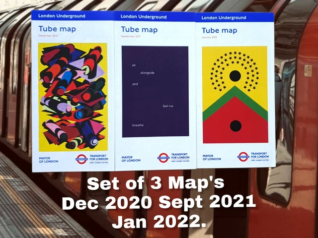 TFL LONDON UNDERGROUND Tube Map 3pk Dec 2020 Sept 2021 Jan 2022 pocket ...