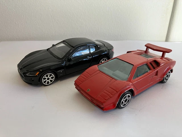1/43 LOT MASERATI gran Turismo et Lamborghini Countach 5000 Burago TBE ...