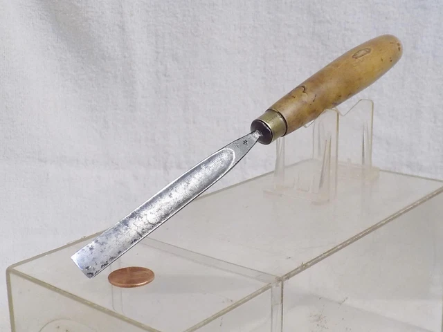 ANTIQUE S.J. ADDIS Wood Carving Gouge Chisel #4 Sweep 1/2" Cut 10" Long ...