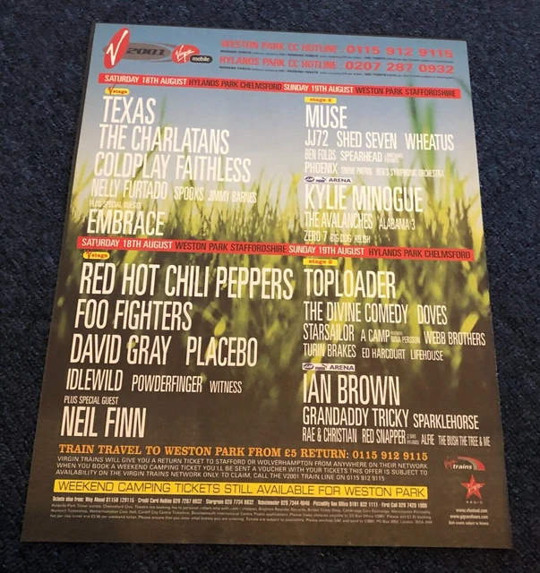 STMM101 ADVERT 15X11& V2001: Texas - Muse - Red Hot Chili Peppers ...