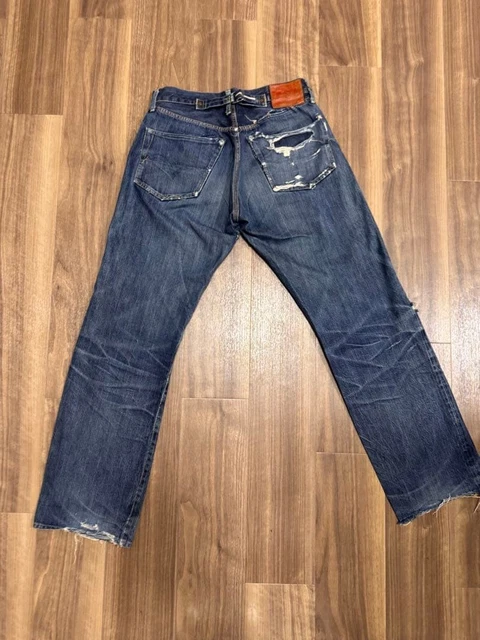 STUDIO D'ARTISAN DENIM Cinch Bag with Pig Patch, Made in Japan, Faded ...