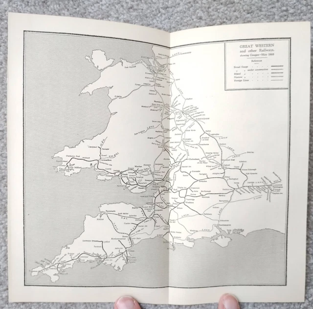 ANTIQUE 1930 MAP of the Great Western Railway network in 1868 £14.99 ...