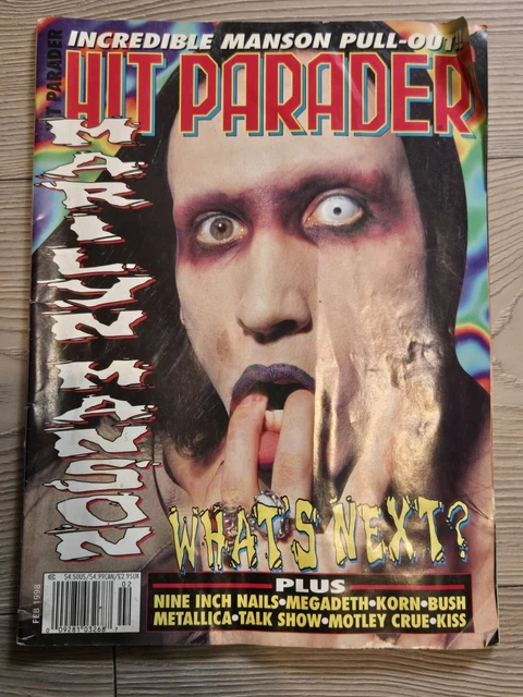 HIT PARADER MAGAZINE February 1998 Complete Marilyn Manson /w Poster £ ...