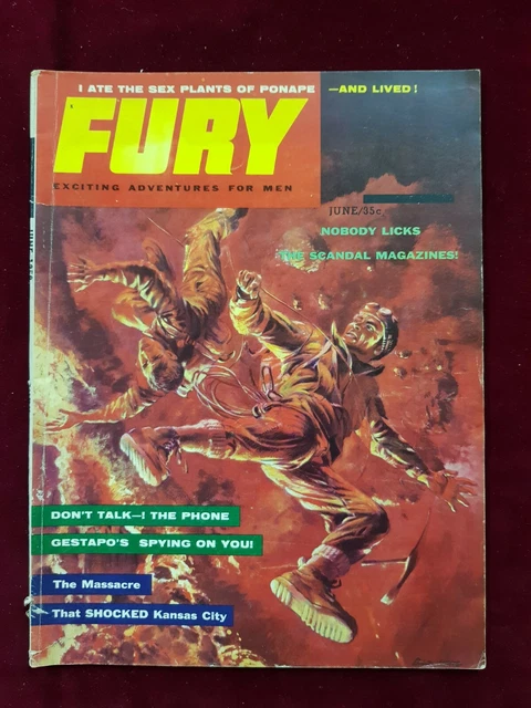 VINTAGE FURY EXCITING Adventures For Men June 1958 The Scandal ...