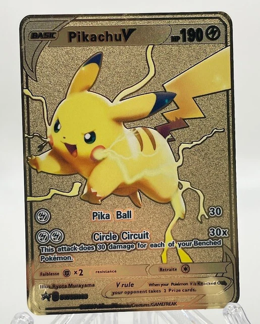 PIKACHU V SOLID Metal Gold Pokémon Card EUR 4,29 - PicClick DE