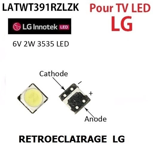 LED 3535 BACKLIT TV LG 2W 6V White Cold 42LB5600 42LB5800 42LB6200 $20. ...