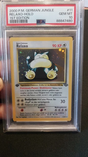 2000 POKEMON JUNGLE #11 Relaxo-Holo 1Ère Edition Psa 10 [ Pop 1 ] EUR 20.000,00 - PicClick FR