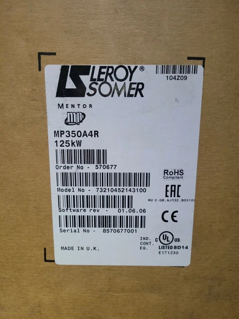 LEROY SOMER MENTOR variateur DC MP350A4R 125KW 200HP EUR 5.499,00 - PicClick FR
