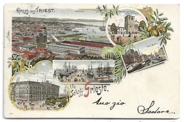 CARTOLINA DI TRIESTE ,GRUSS AUS TRIEST - UN SALUTO DA TRIESTE viaggiata ...