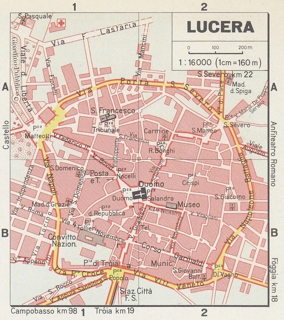 C3827 LUCERA, PIANTA della città, Mappa epoca, Vintage map EUR 6,90 ...