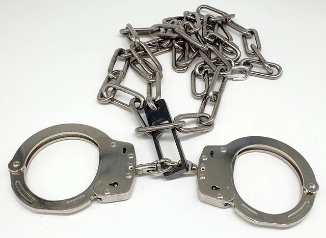 175CM EXTRA LONG Belly Chain High Security Handcuffs Cover Box Waist ...