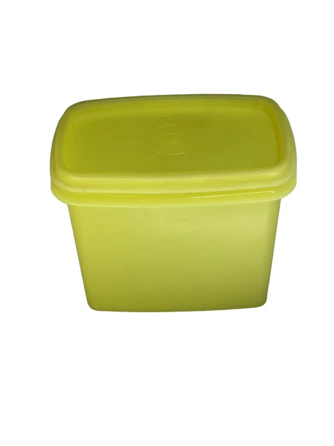 VINTAGE TUPPERWARE YELLOW Container Plastic Storage W/Lid 1243 Retro ...