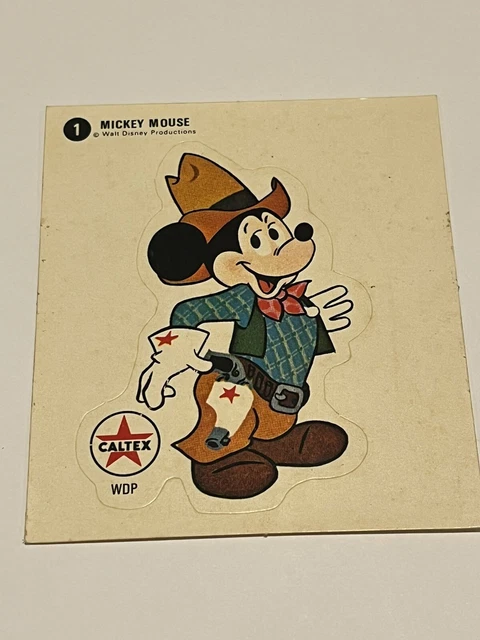 VINTAGE STICKER MICKEY Mouse Cowboy Country & Western Theme No. 1 ...